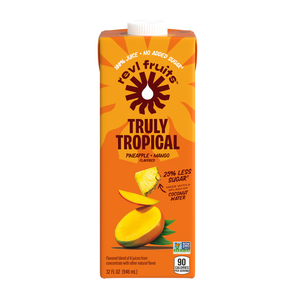 Revl Fruits™ 100% Juice, Pineapple Mango, Truly Tropical, 32 fl oz ...