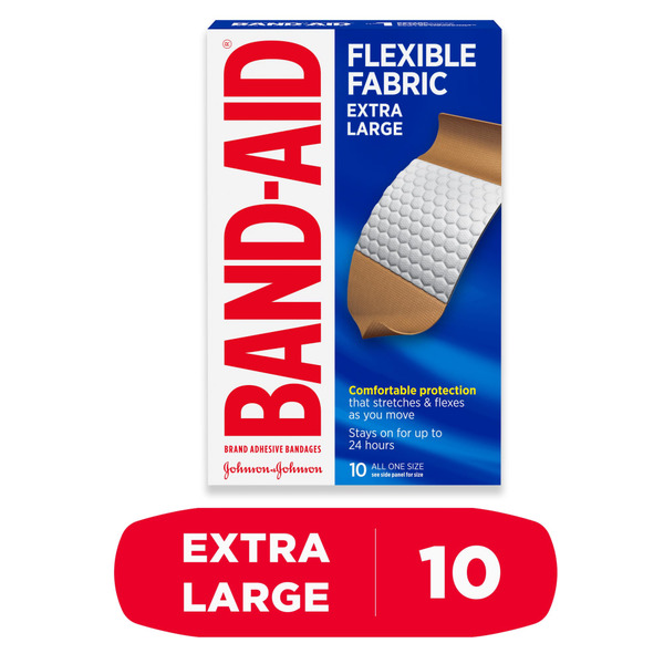 BAND-AID Sterile Flexible Fabric Adhesive Bandages, Comfortable ...