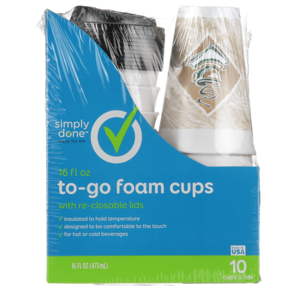Simply Done To Go Foam Cups With Lids (16 fl oz) - Instacart