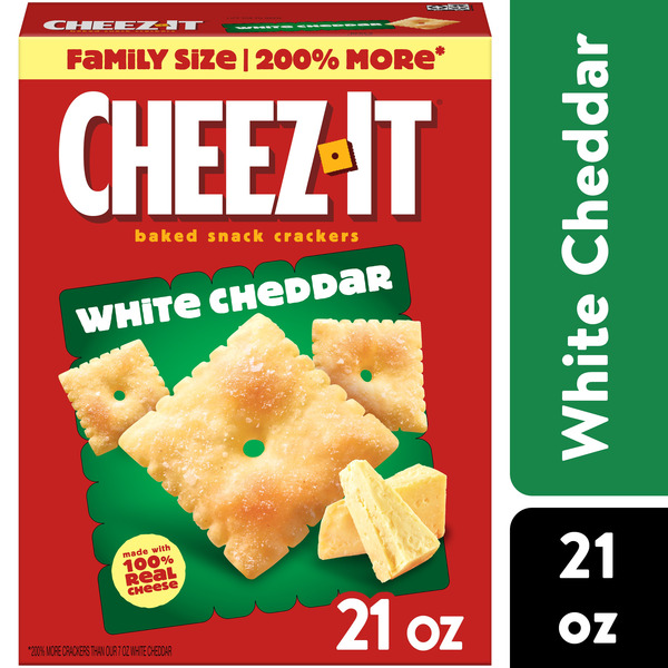 Cheez-It White Cheddar Cheese Crackers, Baked Snack Crackers, 21 oz ...