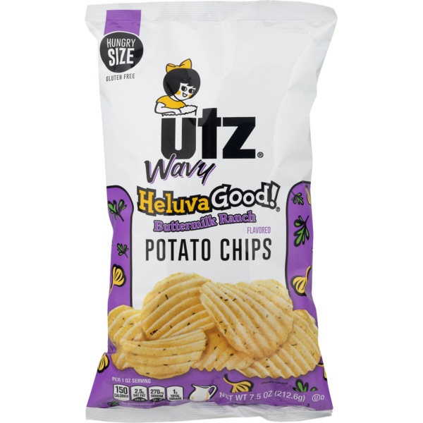 Utz Potato Chips, Buttermilk Ranch Flavored. Wavy (7.5 oz) - Instacart