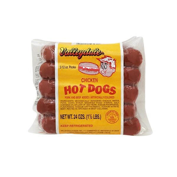 Valleydale Hot Dogs, Chicken (2 each) - Instacart