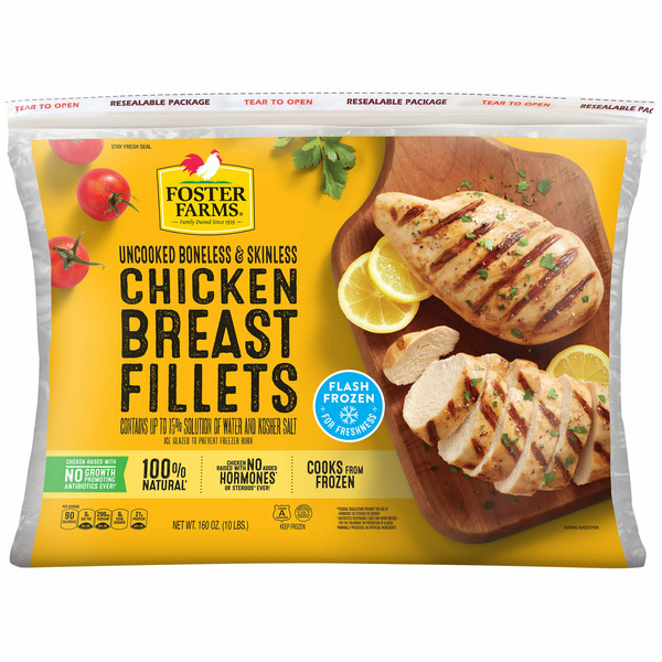 Foster Farms Chicken Breasts, Boneless Skinless, 10 lbs Same-Day ...