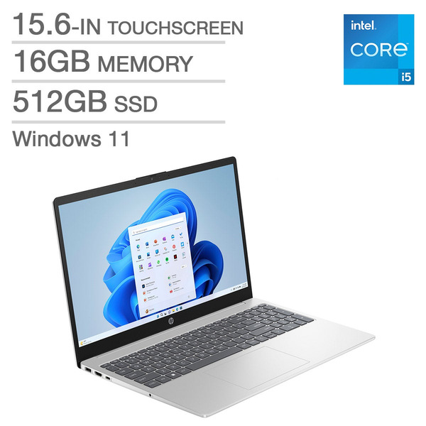 HP 15.6 Inch 16 Gigabyte Memory 512 Gigabyte SSD Windows 11 Intel Core ...
