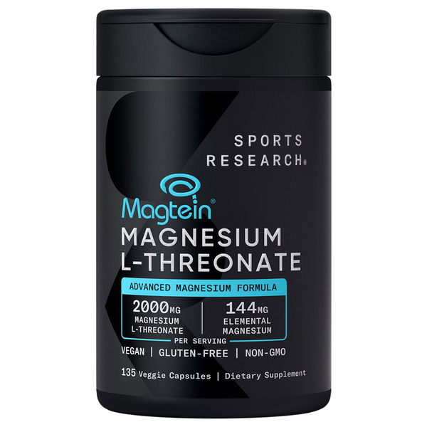 Sports Research Magtein 2000 mg Magnesium L-Threonate Veggie Capsules ...
