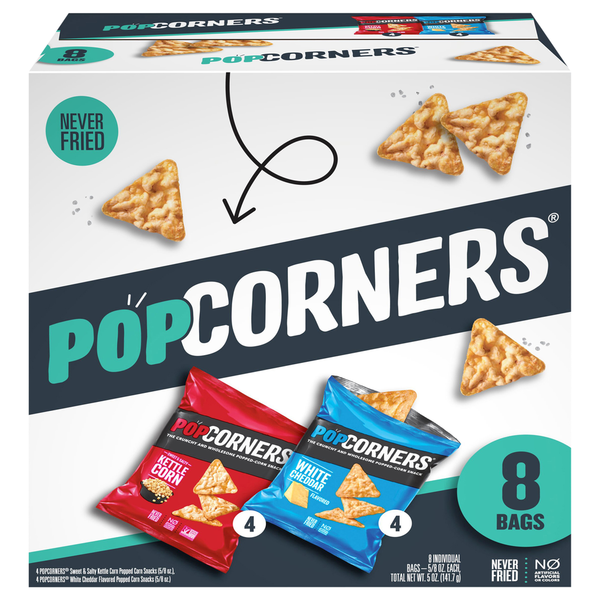 PopCorners Popped-Corn Snack, Sweet & Salty/White Cheddar Flavored Same ...