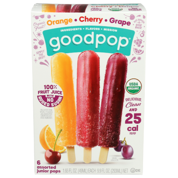 Sprouts Farmers Market GoodPop Orange Cherry Grape Ice Pops, Organic ...