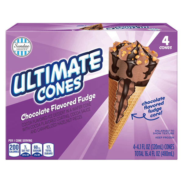 Sundae Shoppe Chocolate Fudge Ultimate Cones Same-Day Delivery or ...