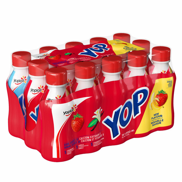 Yoplait Yop 1% Drinkable Yogurt Variety Pack, Yogurt Drinks, Kids Snack ...