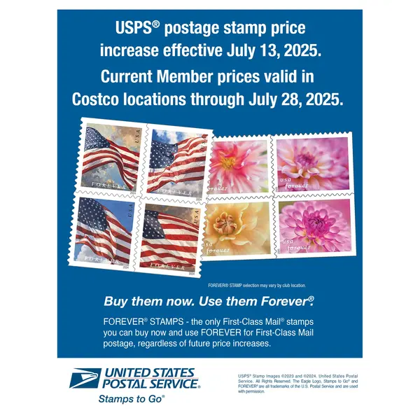 USPS First Class Flag Forever Stamp Same-Day Delivery | Costco