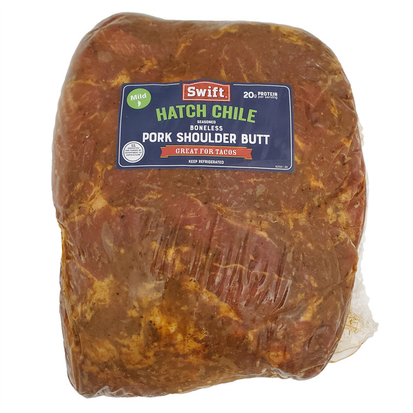 Swift Mild Hatch Chile Seasoned Boneless Pork Shoulder Butt Same-Day ...