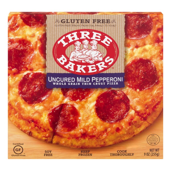 Three Bakers Gluten Free Whole Grain Thin Crust Pizza Uncured Pepperoni ...