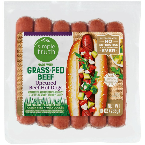 Kroger Simple Truth® Uncured Grass Fed Beef Hot Dogs Same-Day Delivery ...