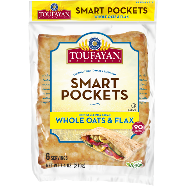 Toufayan Bakeries Smart Carb Pockets, Whole Oats & Flax Same-Day ...