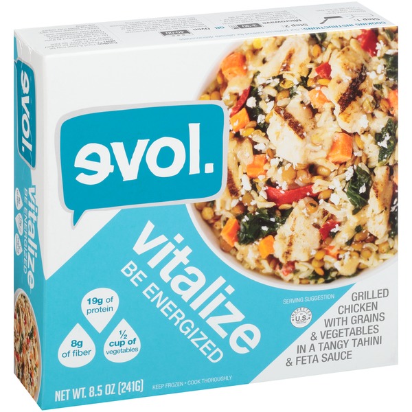 Evol Foods Vitalize Chicken With Grains Evol Vitalize Grilled Chicken Frozen Entree 85 Oz