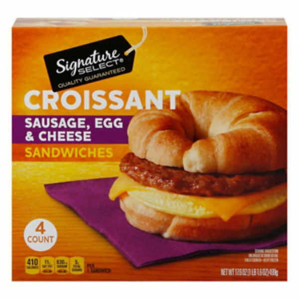 Safeway Signature SELECT Sandwiches, Croissant, Sausage, Egg & Cheese ...