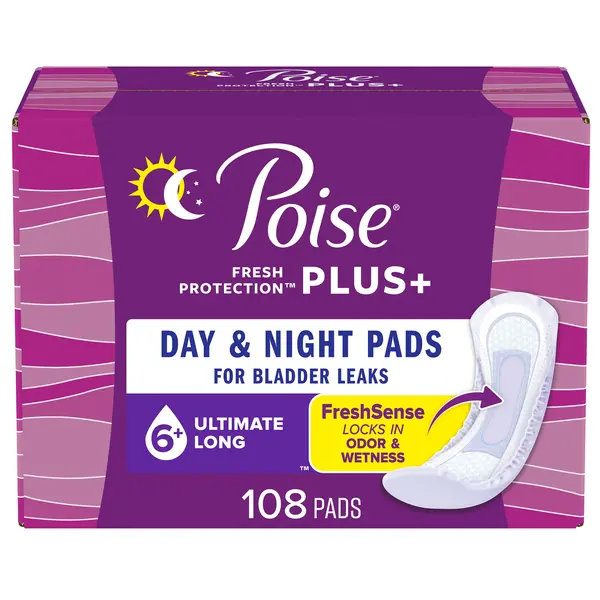 Poise Plus Ultimate Absorbency Long Pads Same-Day Delivery | Costco