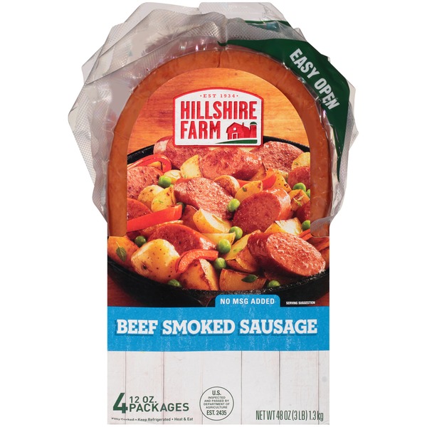Hillshire Farm Beef Smoked Sausage Rope, 48 oz. Bundle Pack (48 oz ...