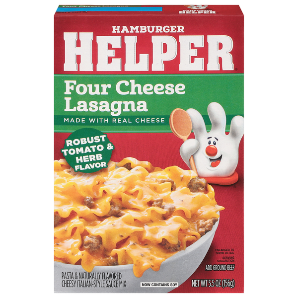 Food Lion Hamburger Helper Four Cheese Lasagna, Robust Tomato & Herb ...