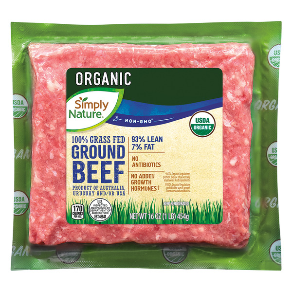 Simply Nature 93/07 Lean Organic Grass Fed Ground Beef Same-Day ...