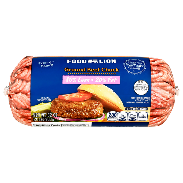 Food Lion Food Lion Ground Beef Chuck, 80%/20% Same-Day Delivery or ...