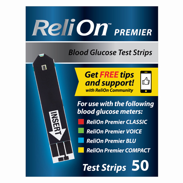 Walmart ReliOn Premier Blood Glucose Test Strips Same-Day Delivery ...