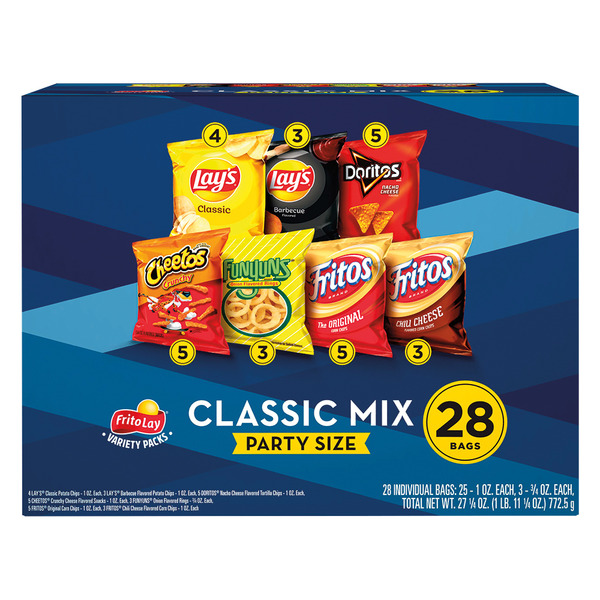 Frito Lay Snacks Classic Mix Variety 27 1/4 Oz, 28 Count Same-Day ...