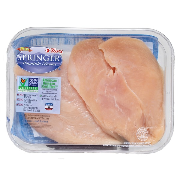Springer Mountain Farms Thin Sliced Boneless Chicken Breast Same-Day ...