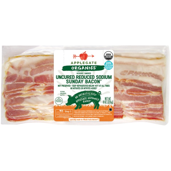 Applegate Organic Reduced Sodium Sunday Bacon (8 oz) - Instacart