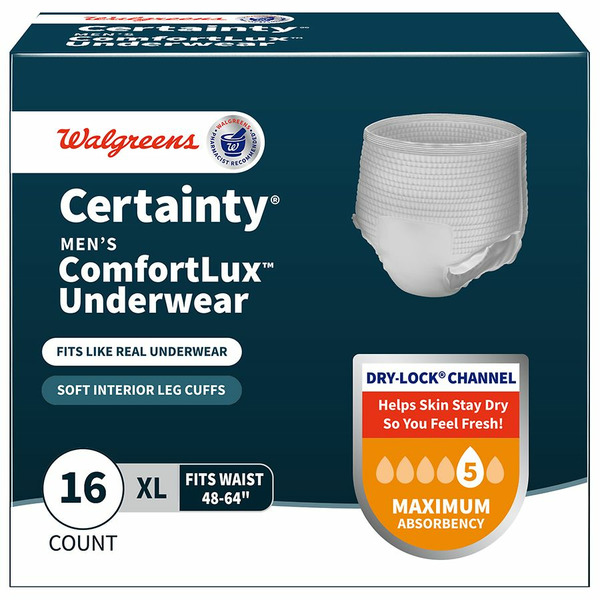Walgreens Walgreens Certainty Men's Maximum Absorbency Underwear - XL ...