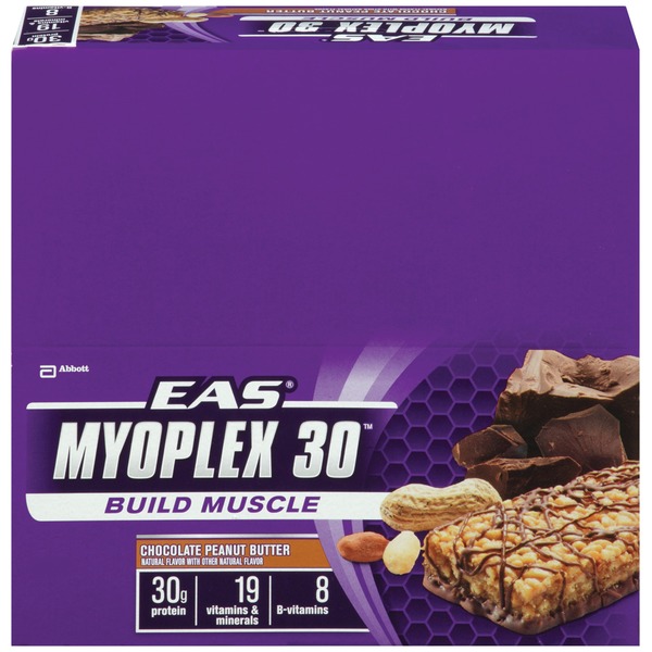 EAS Myoplex 30 Chocolate Peanut Butter 2.99 OZ Protein Bars (6 ct ...