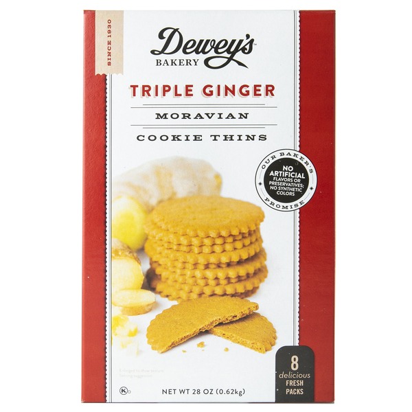 Dewey's Bakery Dewey's Bakery Triple Ginger Moravian Cookies Thins (28 ...