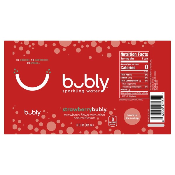 bubly Sparkling Water Strawberry (12 fl oz) - Instacart