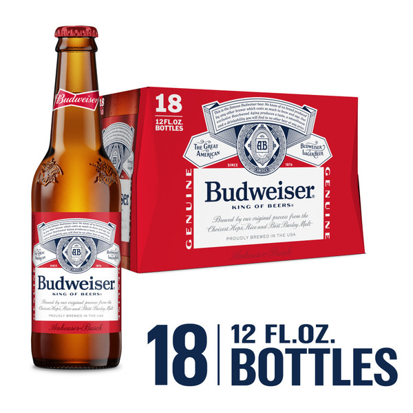 Budweiser American Lager Beer 18 Pack, 12 Fl Oz Bottles Same-Day ...