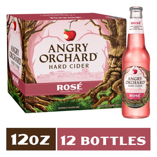 Angry Orchard Rosé Hard Apple Cider, Spiked (12 fl oz) - Instacart