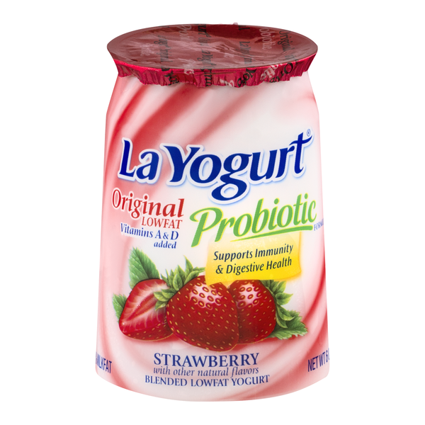 Stop & Shop La Yogurt Yogurt, Blended, Lowfat, Original, Strawberry ...