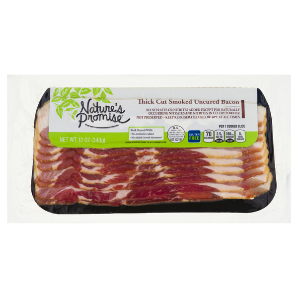 Food Lion Nature's Promise Bacon, Smoked, Uncured, Thick Cut Same-Day ...