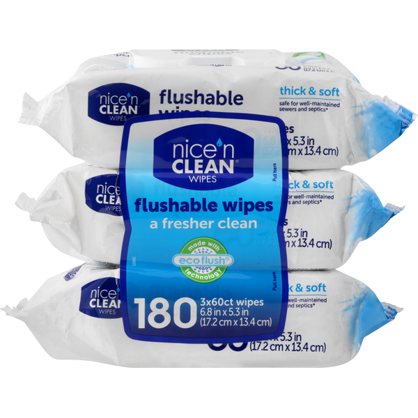Nice N Clean Flushable Wipes (180 each) - Instacart