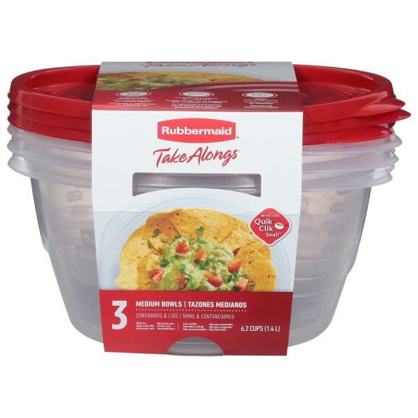 Publix Rubbermaid Containers & Lids, Medium Bowls, 6.2 Cups Same-Day ...