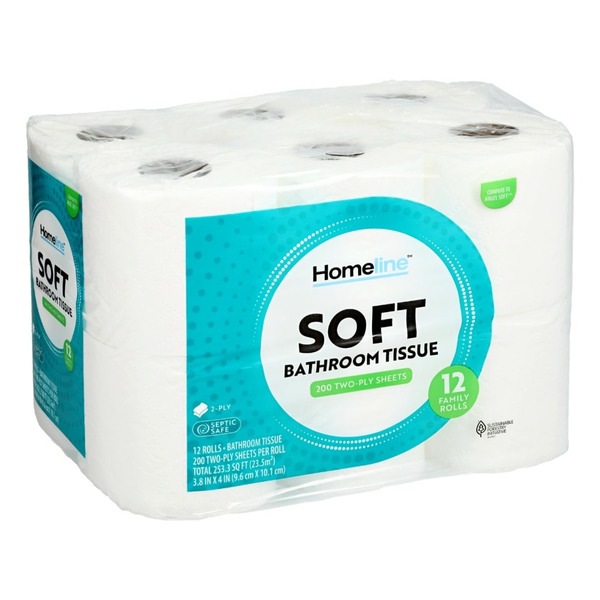 Family Dollar Homeline Soft Bathroom Tissue Rolls, Unscented Same-Day ...