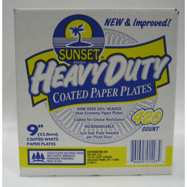 Sunset - Heavy Duty 9" Paper Plate - 420/cs Delivery or Pickup ...