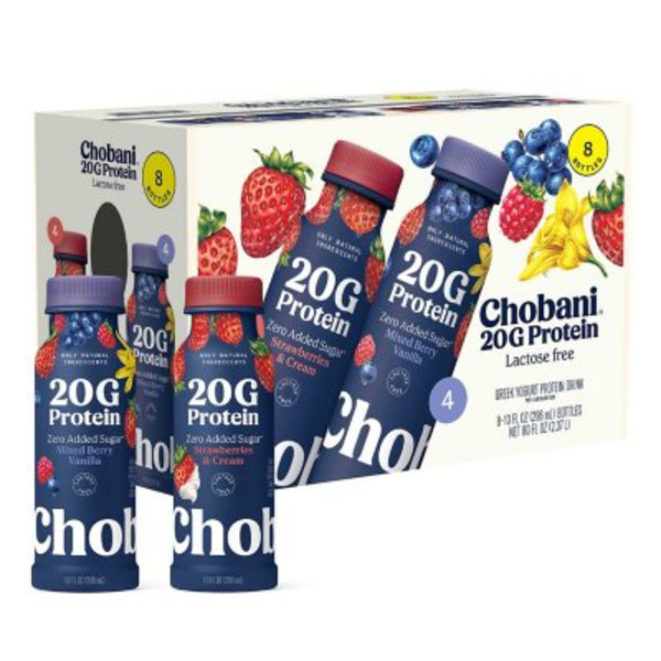 Chobani Lactose Free Greek Strawberries & Cream/Mixed Berry Vanilla ...