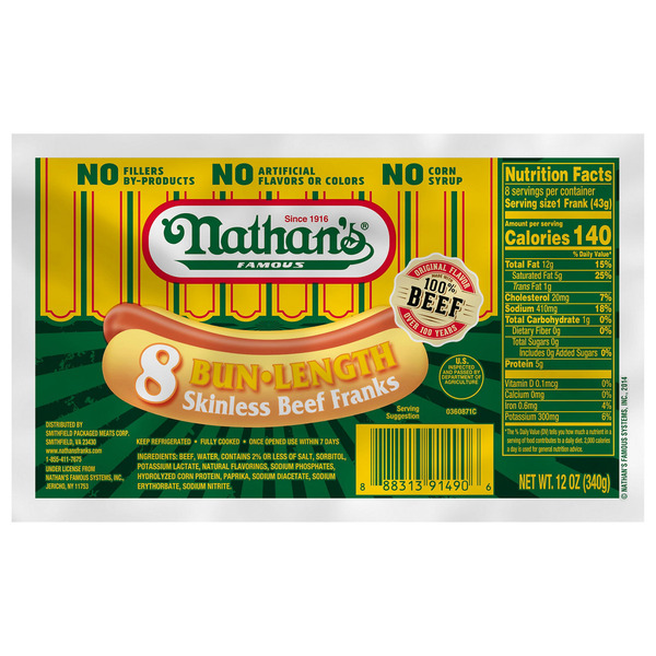 Wegmans Nathan’s Famous Franks Same-Day Delivery or Pickup | Instacart