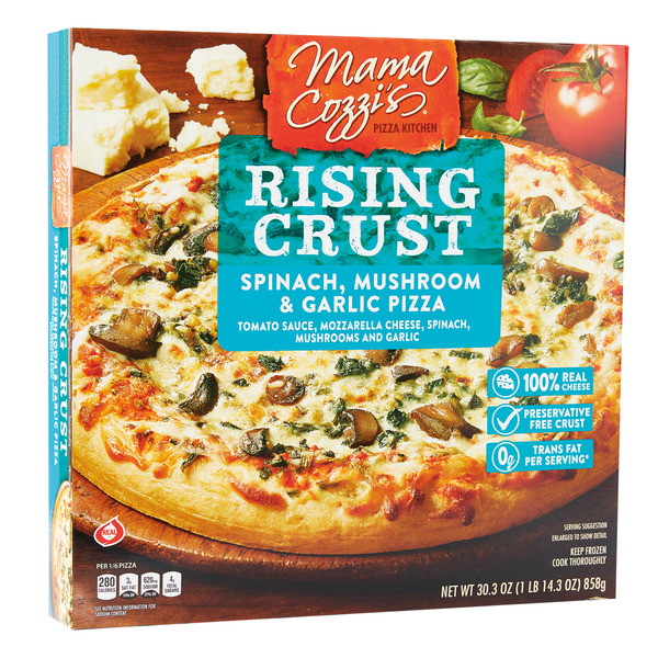 ALDI Mama Cozzi's Pizza Kitchen Spinach, Mushroom & Garlic Rising Crust ...