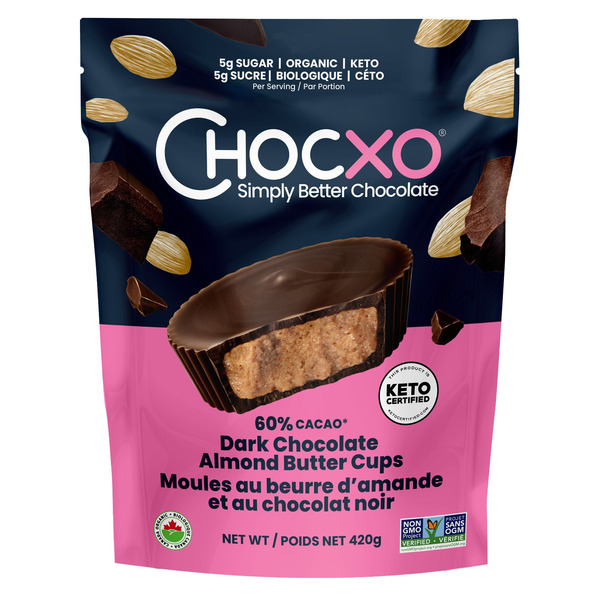 ChocXO Organic Dark Chocolate Almond Butter Cups Same-Day Delivery | Costco