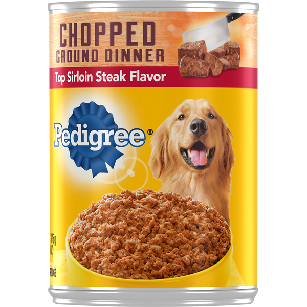 Pedigree Food for Dogs, Top Sirloin Steak Flavor, Chopped Ground Dinner ...