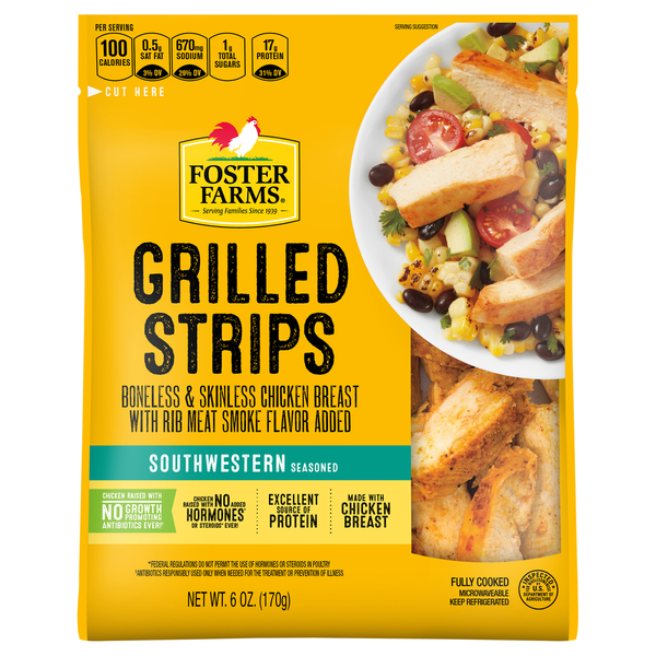 Foster Farms Southwestern Seasoned Grilled Chicken Breast Strips Same ...