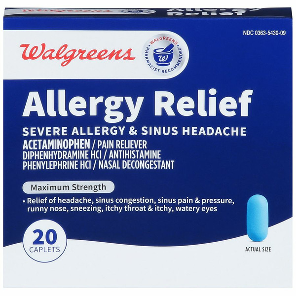 Walgreens Walgreens Wal-Dryl Maximum Strength Severe Allergy & Sinus ...