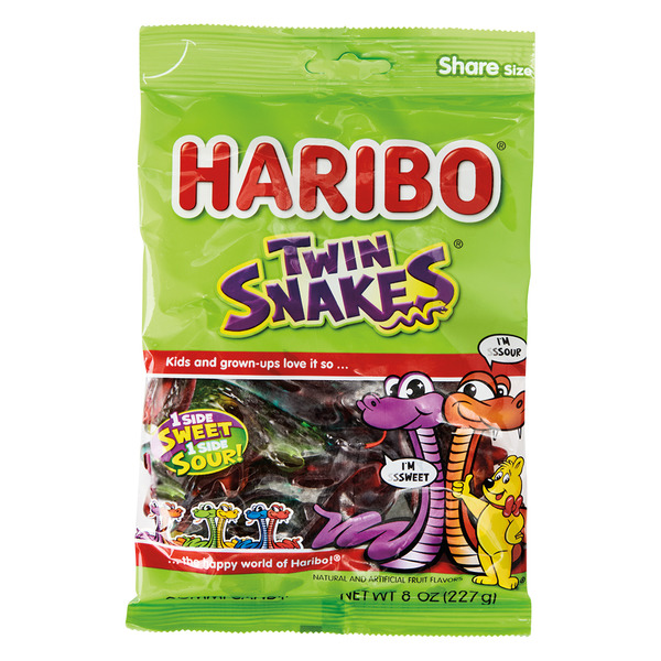 HARIBO Twin Snakes Sweet & Sour Gummi Candy Share Size Same-Day ...