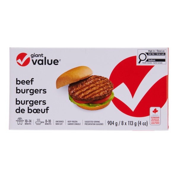 Giant Tiger Giant Value Beef Burgers Same-Day Delivery | Instacart